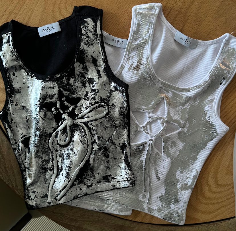 Pleated Star Tank Top in Black – ABL